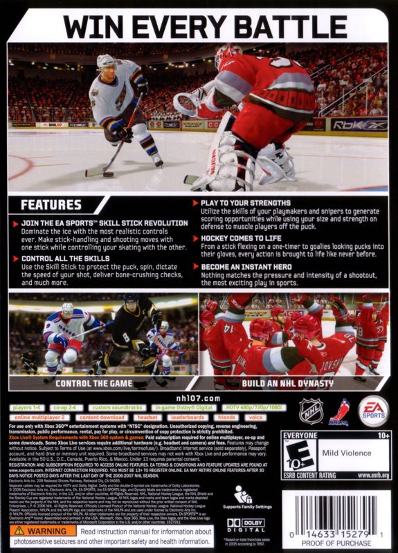 NHL 07 cover or packaging material - MobyGames