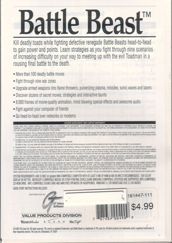 Battle Beast cover or packaging material - MobyGames