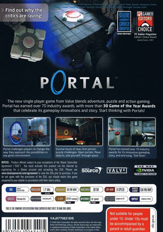 Portal cover or packaging material - MobyGames