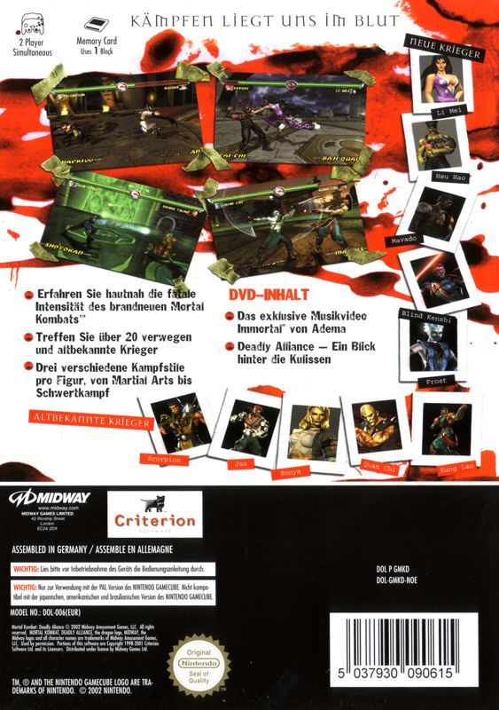 Mortal Kombat: Deadly Alliance cover or packaging material - MobyGames