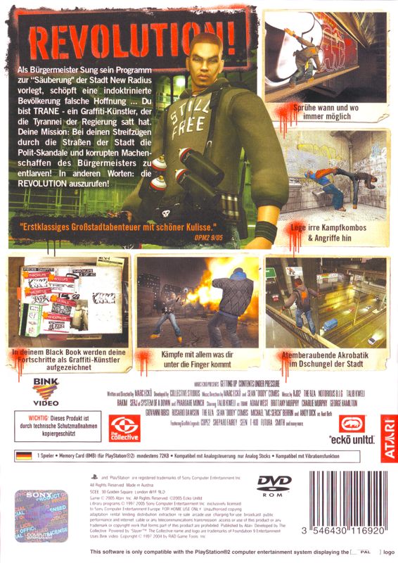 Marc Ecko's Getting Up: Contents Under Pressure cover or packaging ...