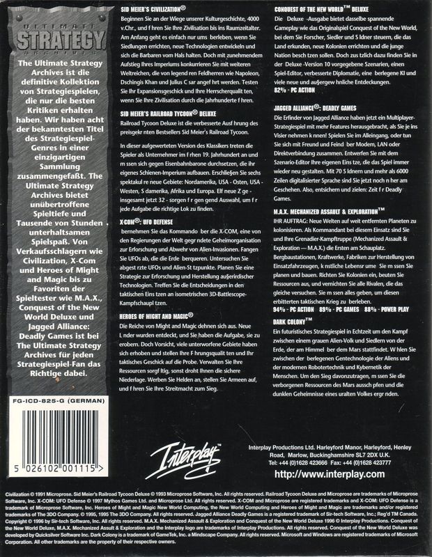 Ultimate Strategy Archives cover or packaging material - MobyGames