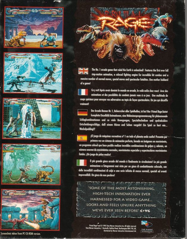 Primal Rage cover or packaging material - MobyGames