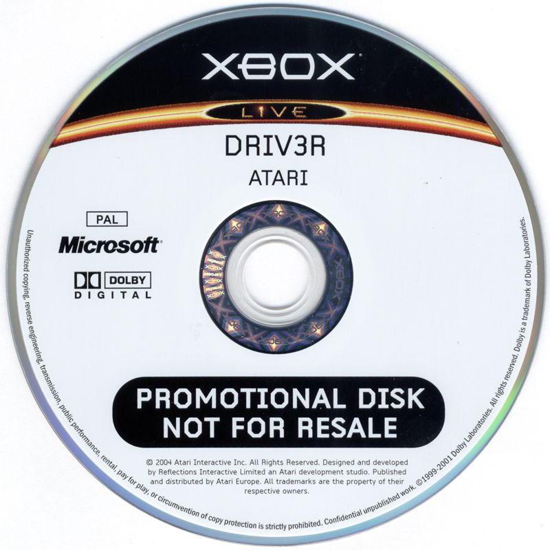 Driv3r cover or packaging material - MobyGames