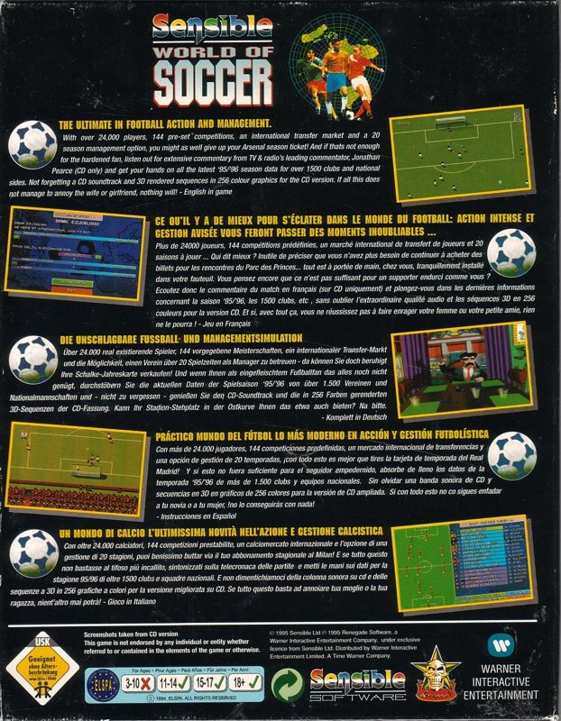 Sensible World of Soccer: European Championship Edition cover or ...