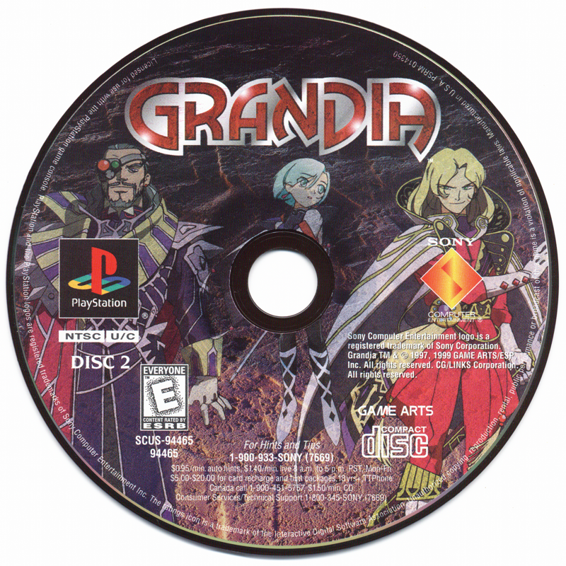 Grandia cover or packaging material - MobyGames