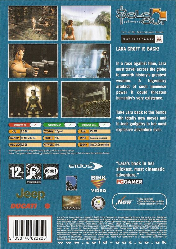 Lara Croft: Tomb Raider - Legend cover or packaging material - MobyGames