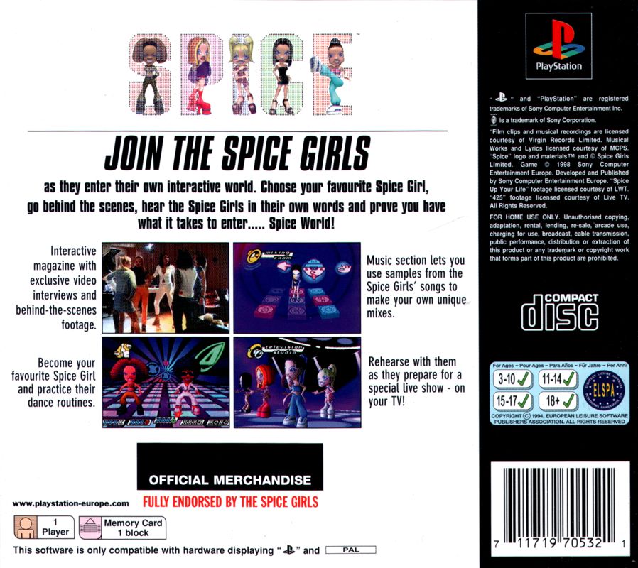 Spice World cover or packaging material - MobyGames
