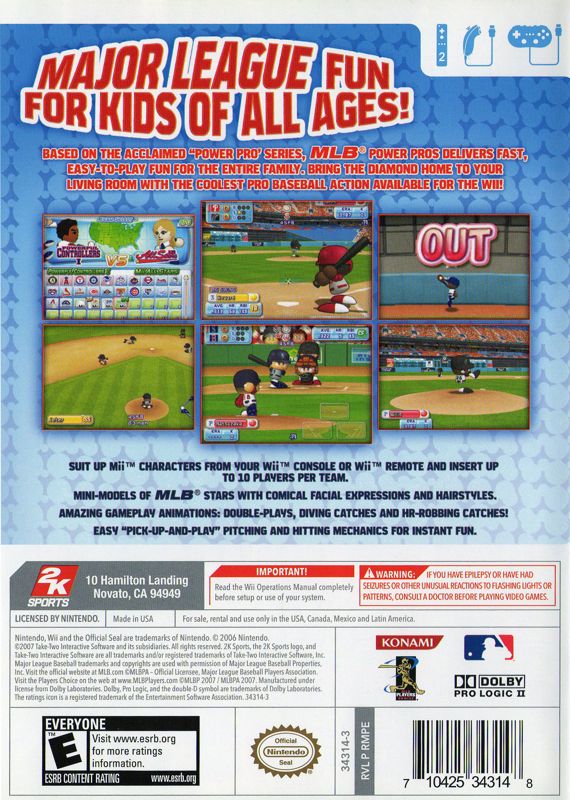MLB Power Pros cover or packaging material - MobyGames