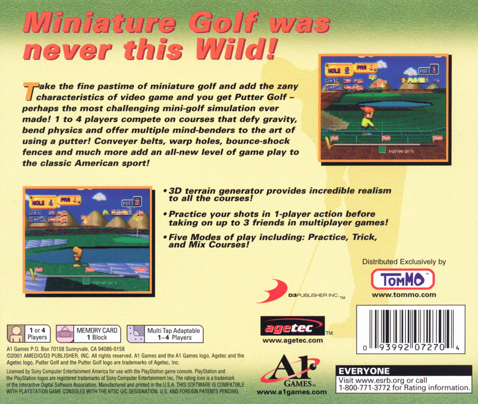 Putter Golf cover or packaging material - MobyGames