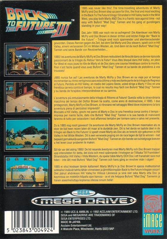 Back to the Future Part III cover or packaging material - MobyGames