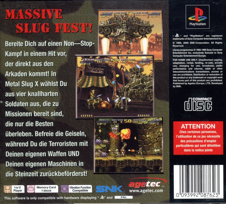 Metal Slug X cover or packaging material - MobyGames