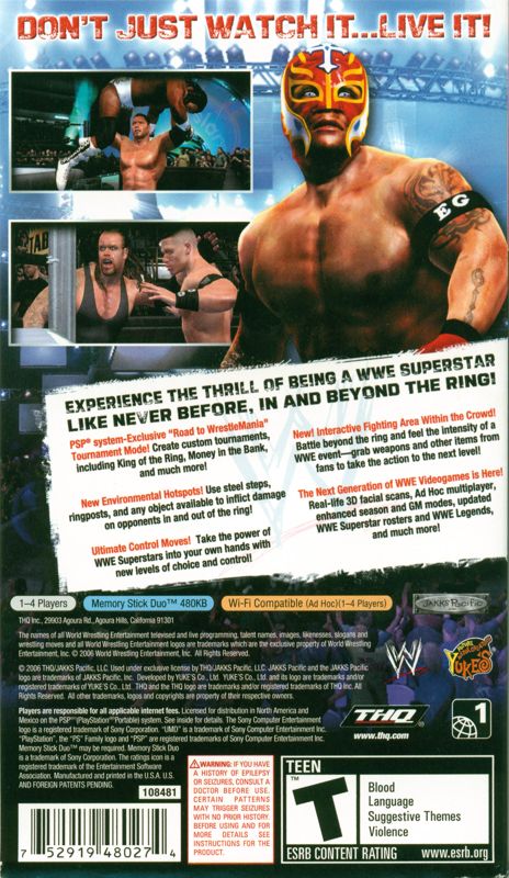WWE Smackdown vs. Raw 2007 cover or packaging material - MobyGames