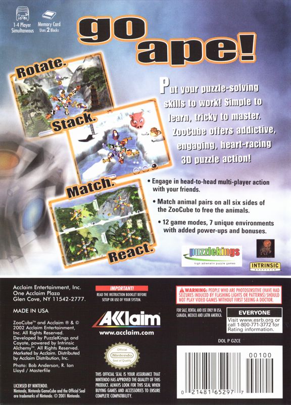 ZooCube cover or packaging material - MobyGames