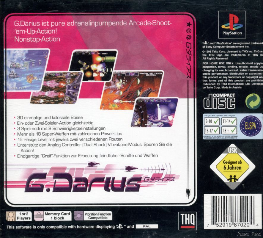 G Darius cover or packaging material - MobyGames