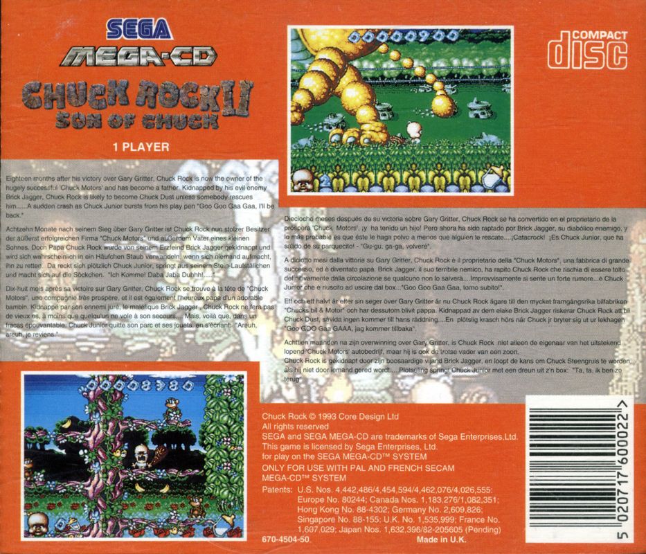 Chuck Rock II: Son of Chuck cover or packaging material - MobyGames