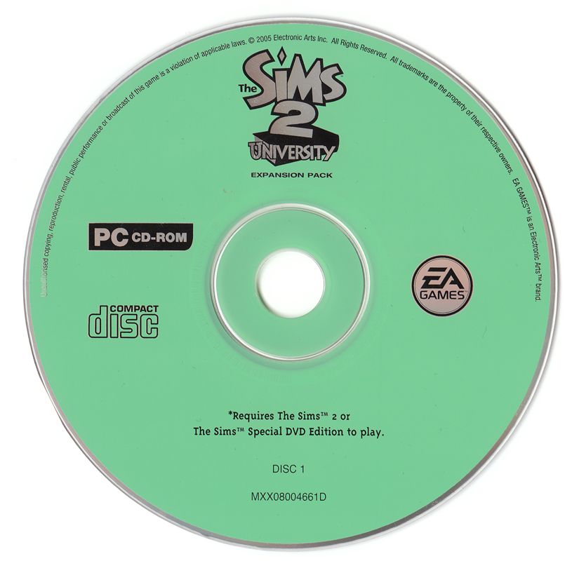 The Sims 2: University cover or packaging material - MobyGames