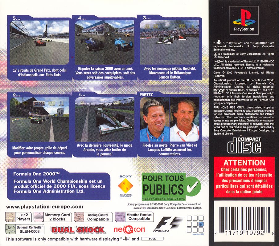 Formula One 2000 cover or packaging material - MobyGames
