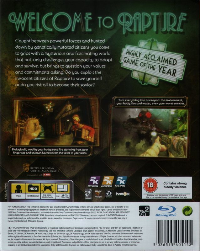 BioShock cover or packaging material - MobyGames