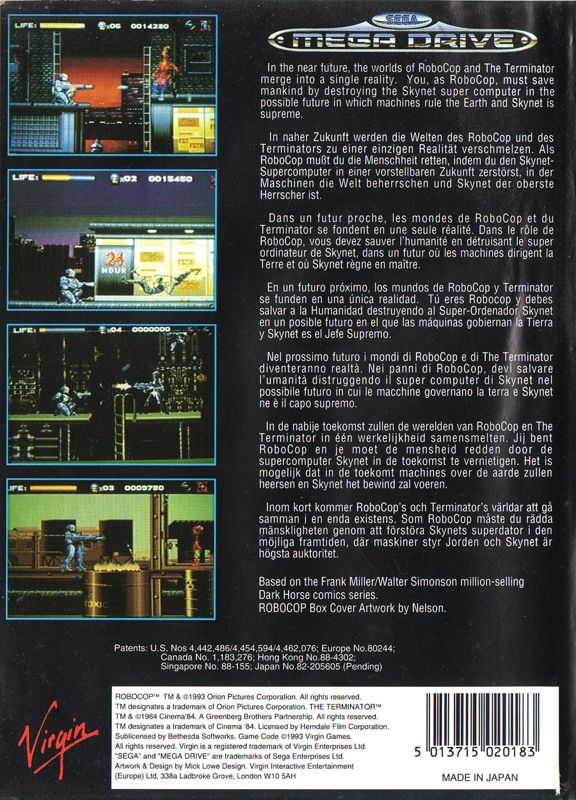RoboCop versus The Terminator cover or packaging material - MobyGames
