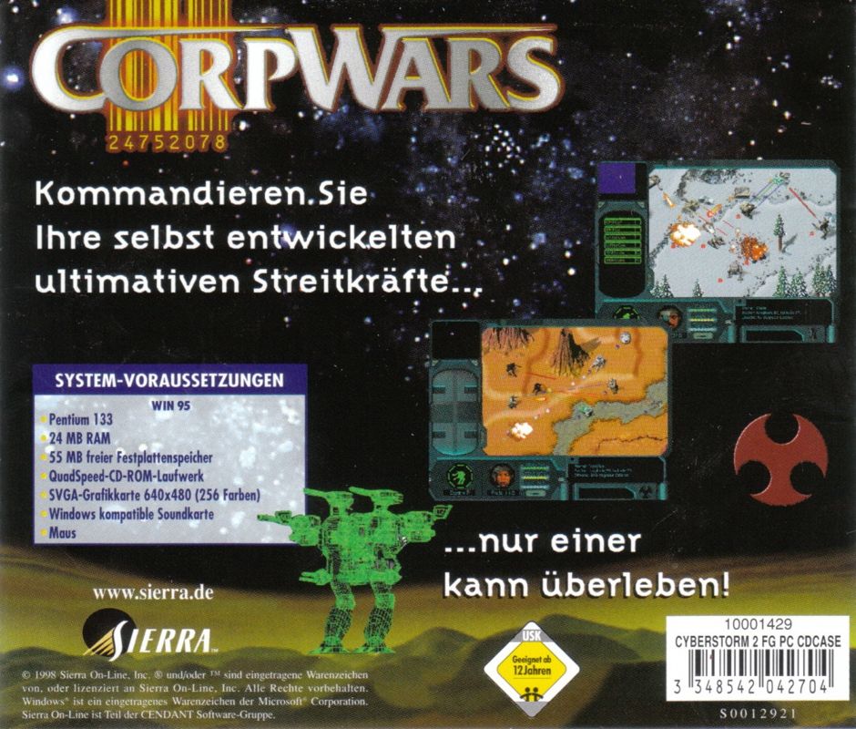 Cyberstorm 2: Corporate Wars cover or packaging material - MobyGames