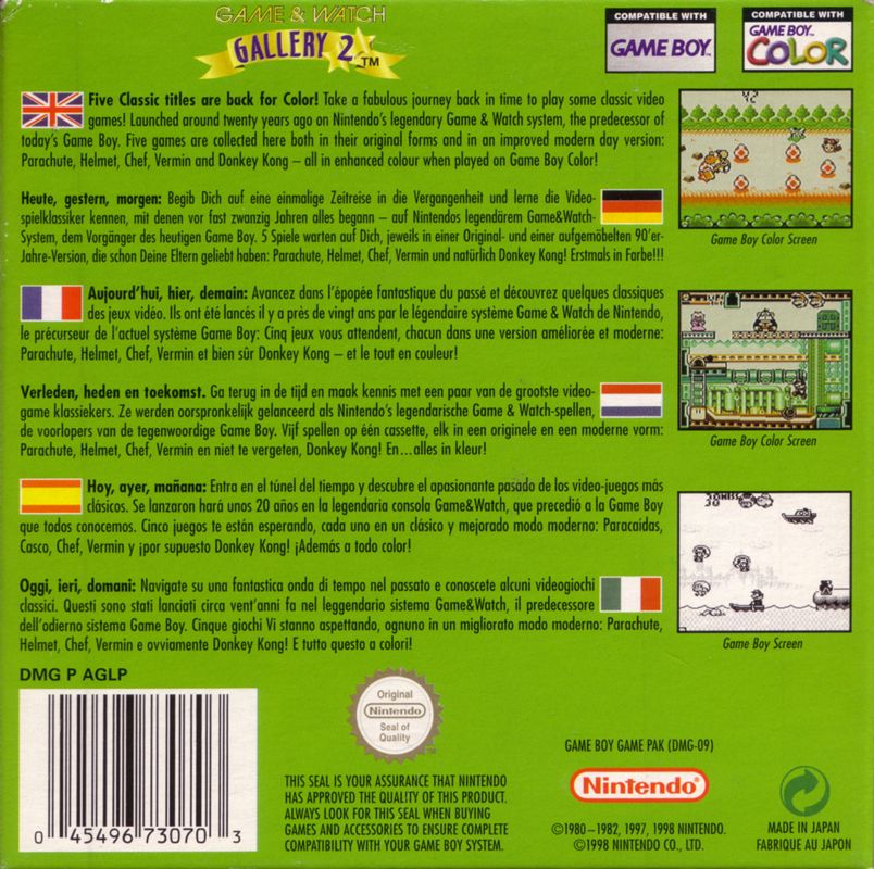 Game & Watch Gallery 2 cover or packaging material - MobyGames