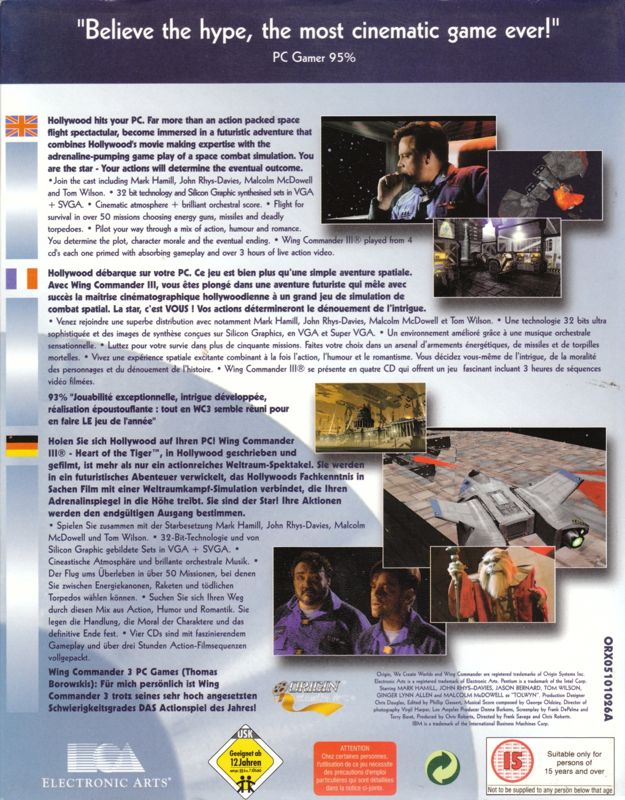 Wing Commander III: Heart of the Tiger cover or packaging material ...