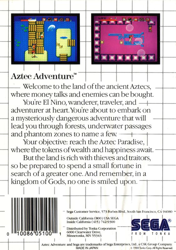 Aztec Adventure cover or packaging material - MobyGames