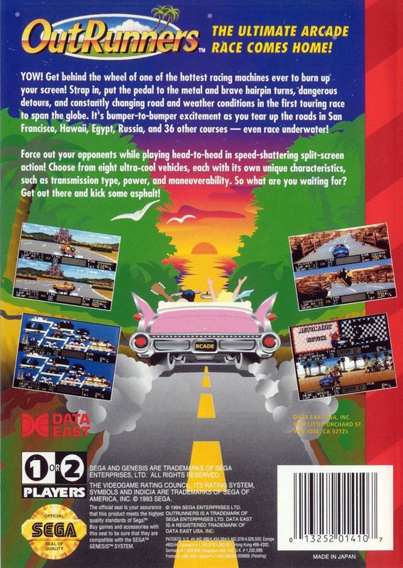 OutRunners cover or packaging material - MobyGames