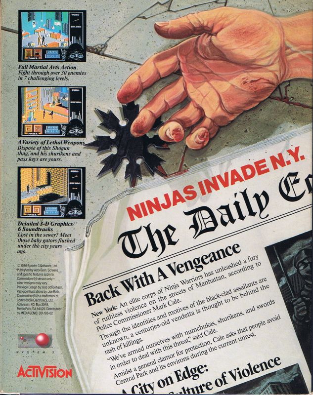 Last Ninja 2: Back with a Vengeance cover or packaging material - MobyGames