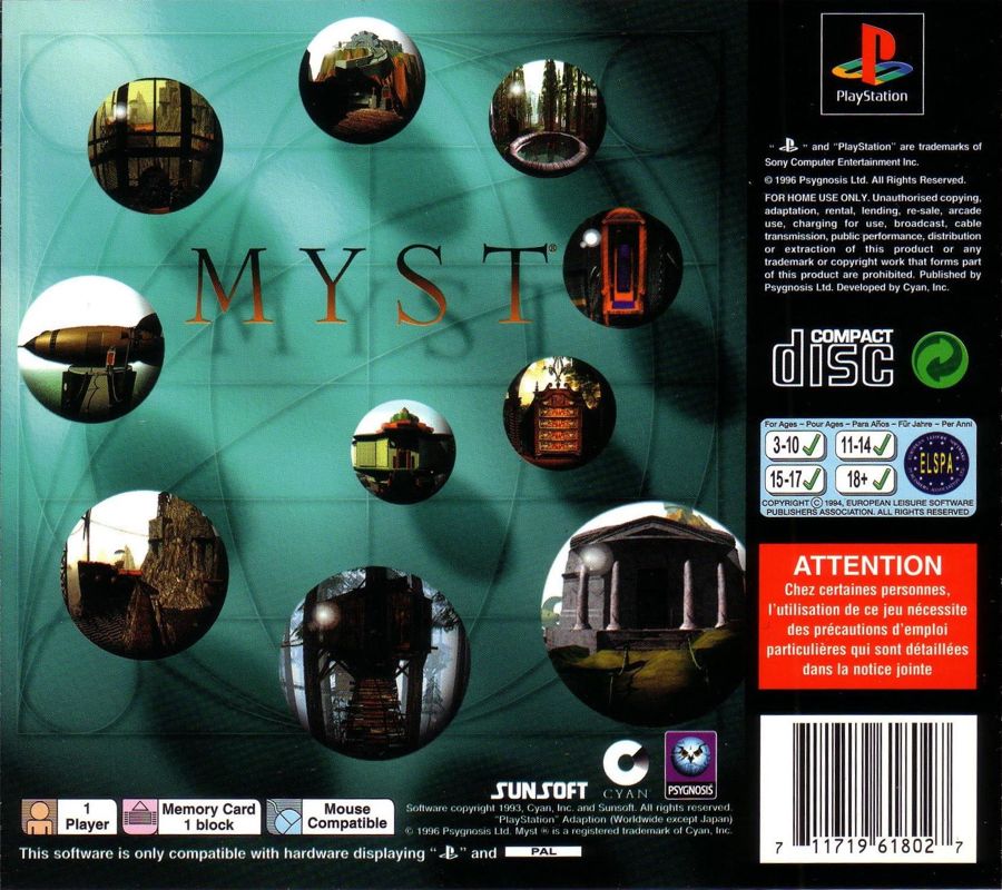 Myst cover or packaging material - MobyGames