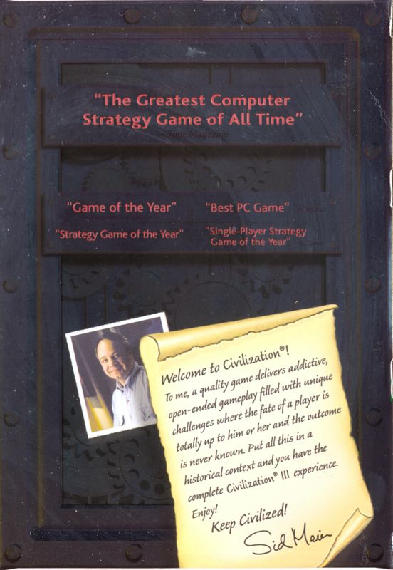Sid Meier's Civilization III: Complete cover or packaging material ...