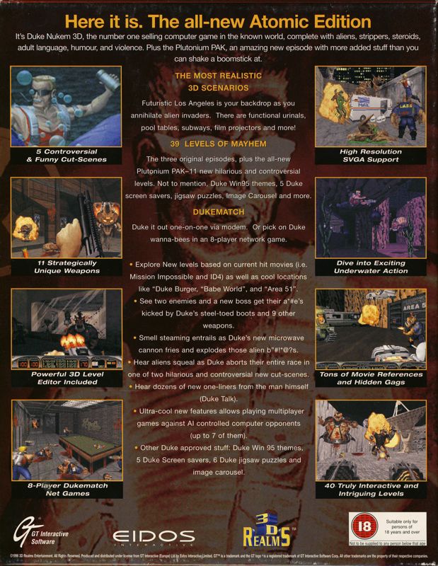 Duke Nukem 3D: Atomic Edition cover or packaging material - MobyGames