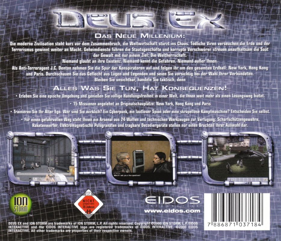 Deus Ex cover or packaging material - MobyGames