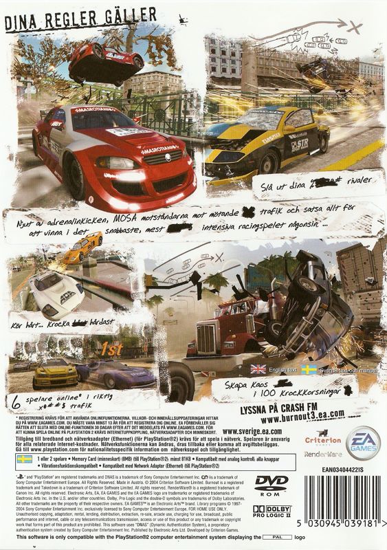 Burnout 3: Takedown cover or packaging material - MobyGames