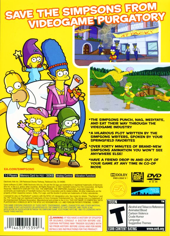 The Simpsons Game cover or packaging material - MobyGames