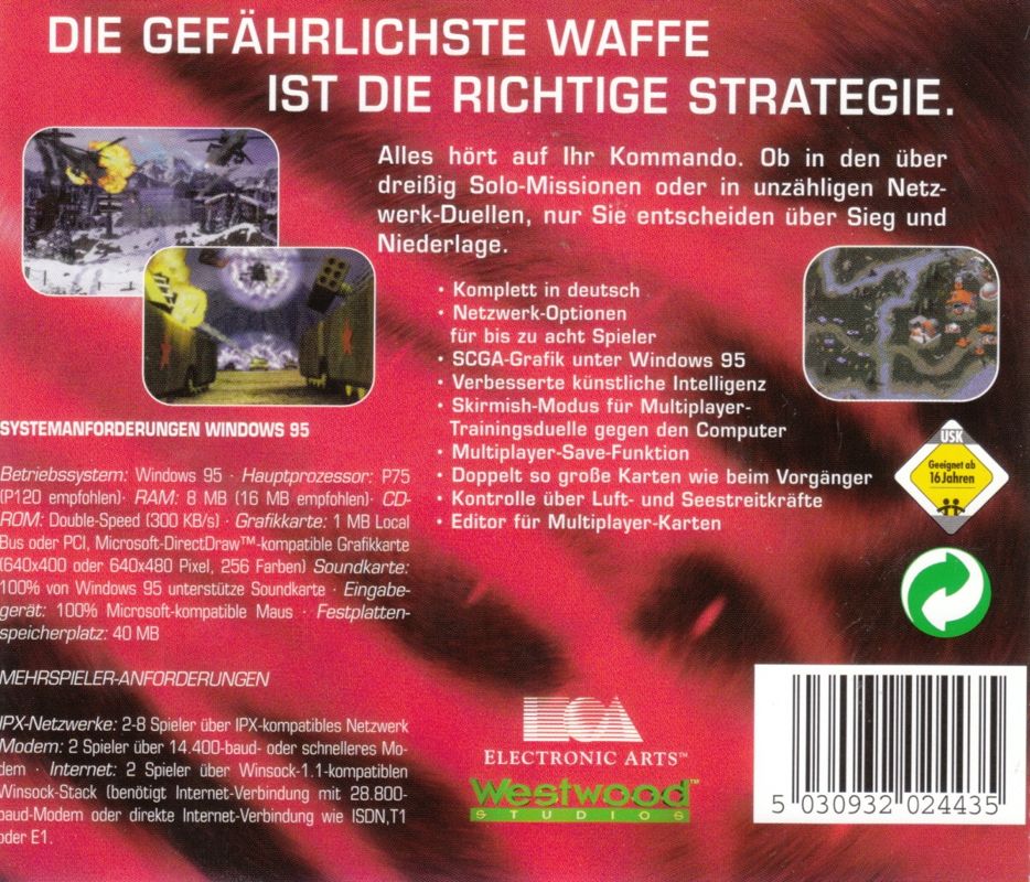 Command & Conquer: Red Alert cover or packaging material - MobyGames