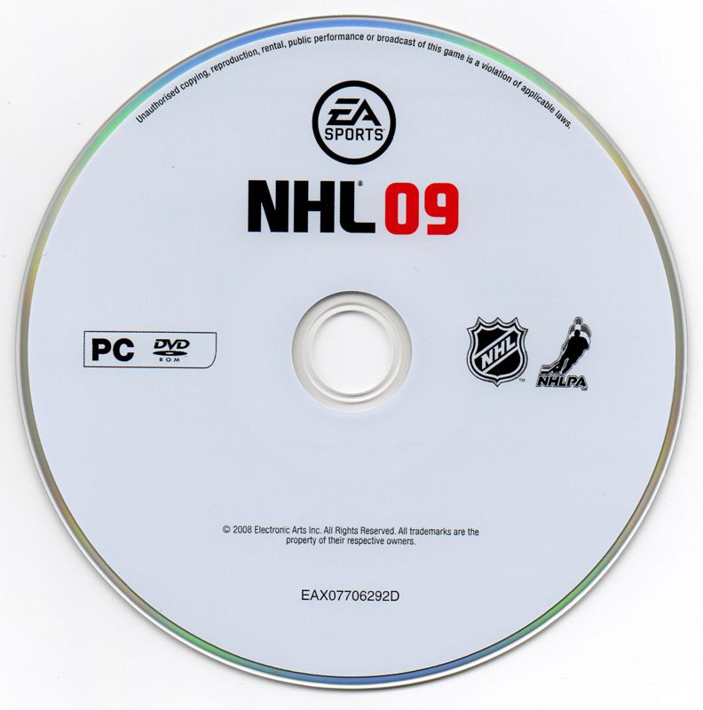 NHL 09 cover or packaging material - MobyGames