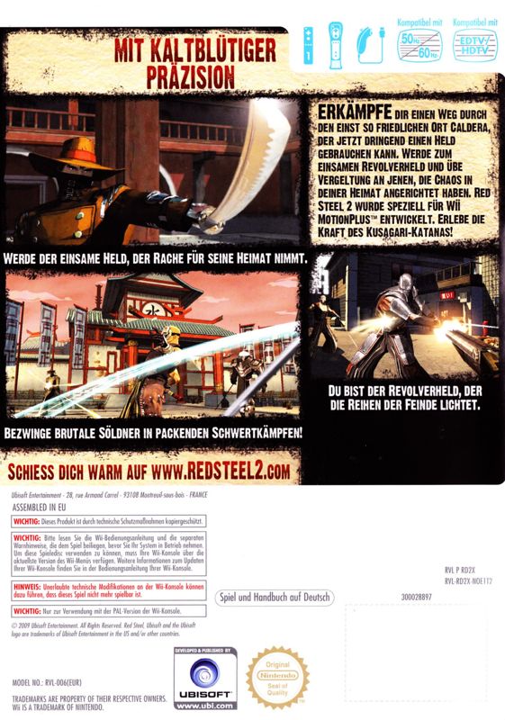 Red Steel 2 cover or packaging material - MobyGames