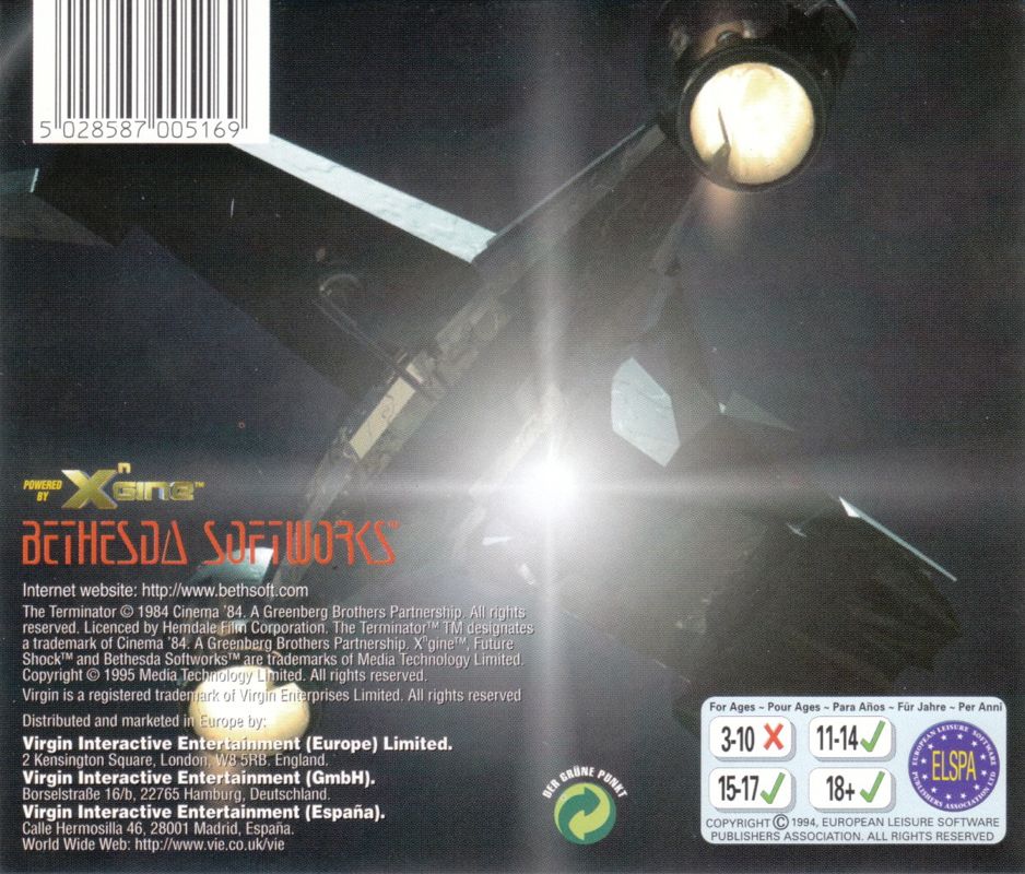 The Terminator: Future Shock cover or packaging material - MobyGames