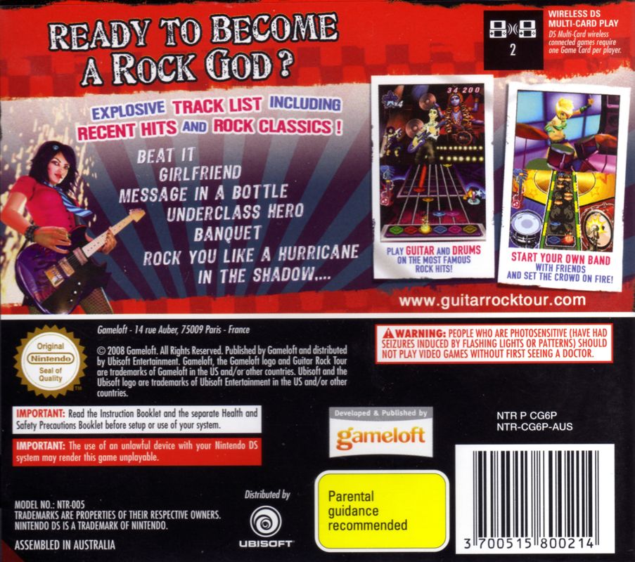 Guitar Rock Tour cover or packaging material - MobyGames