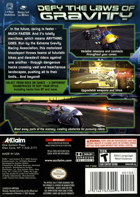 XGRA: Extreme G Racing Association cover or packaging material - MobyGames
