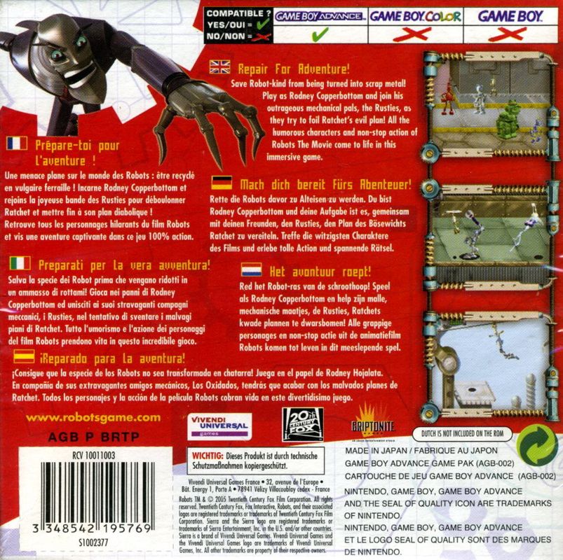 Robots cover or packaging material - MobyGames