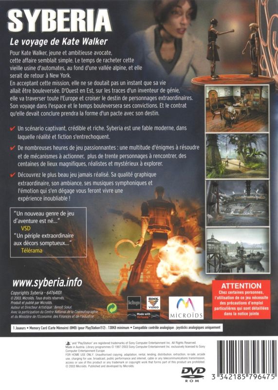 Syberia cover or packaging material - MobyGames