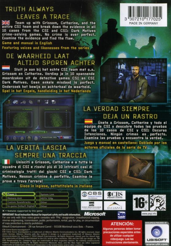 CSI: Crime Scene Investigation cover or packaging material - MobyGames