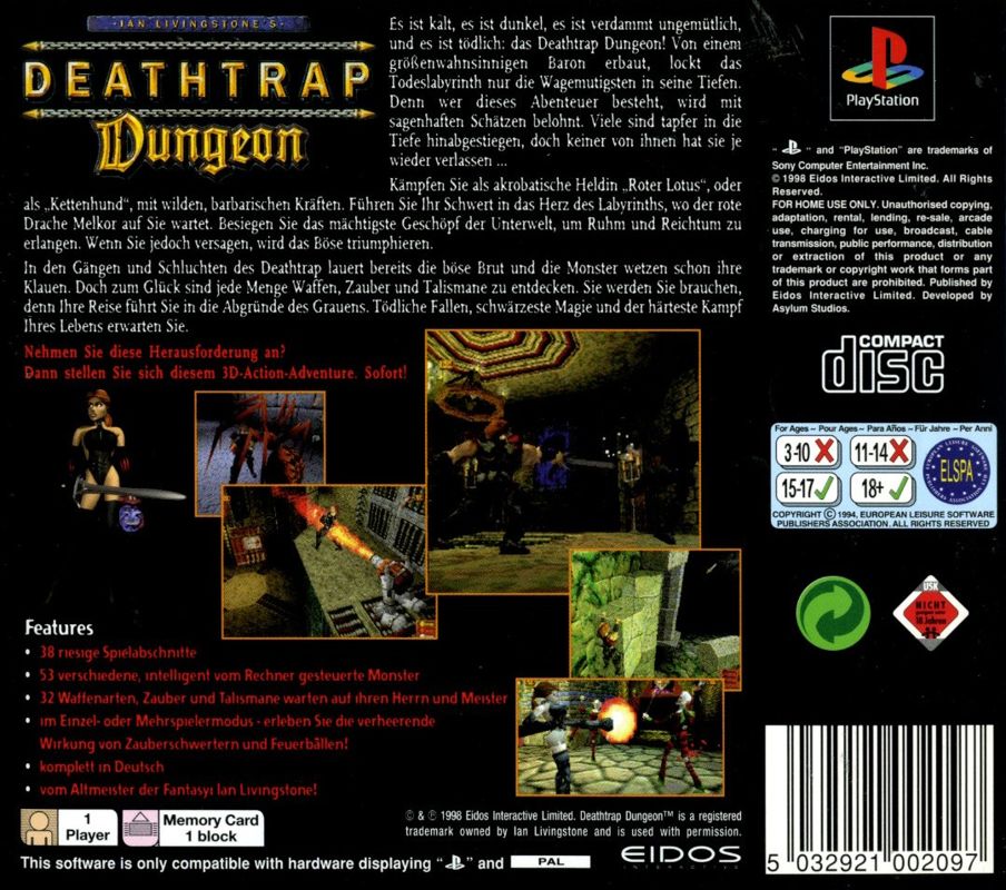 Ian Livingstone's Deathtrap Dungeon cover or packaging material - MobyGames