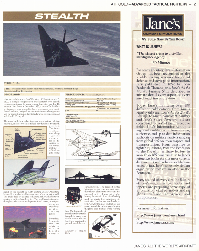 Jane's Combat Simulations: ATF - Advanced Tactical Fighters - Gold ...