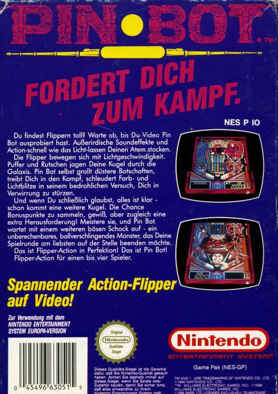 Pin-Bot cover or packaging material - MobyGames