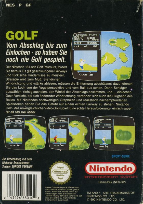 Golf cover or packaging material - MobyGames