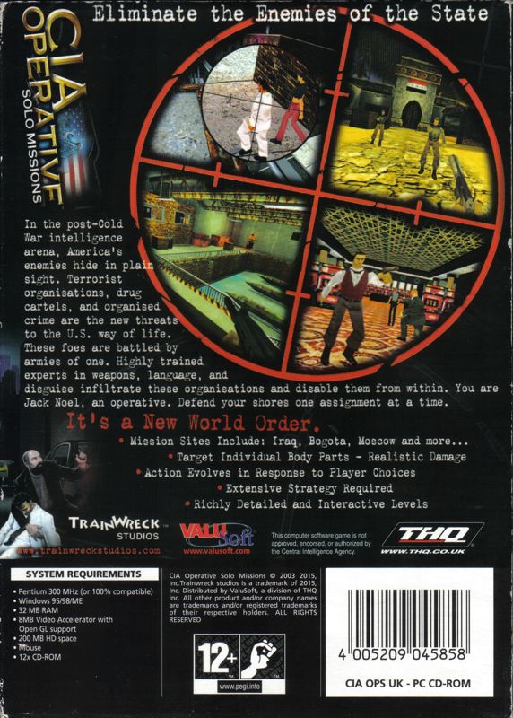 CIA Operative: Solo Missions cover or packaging material - MobyGames